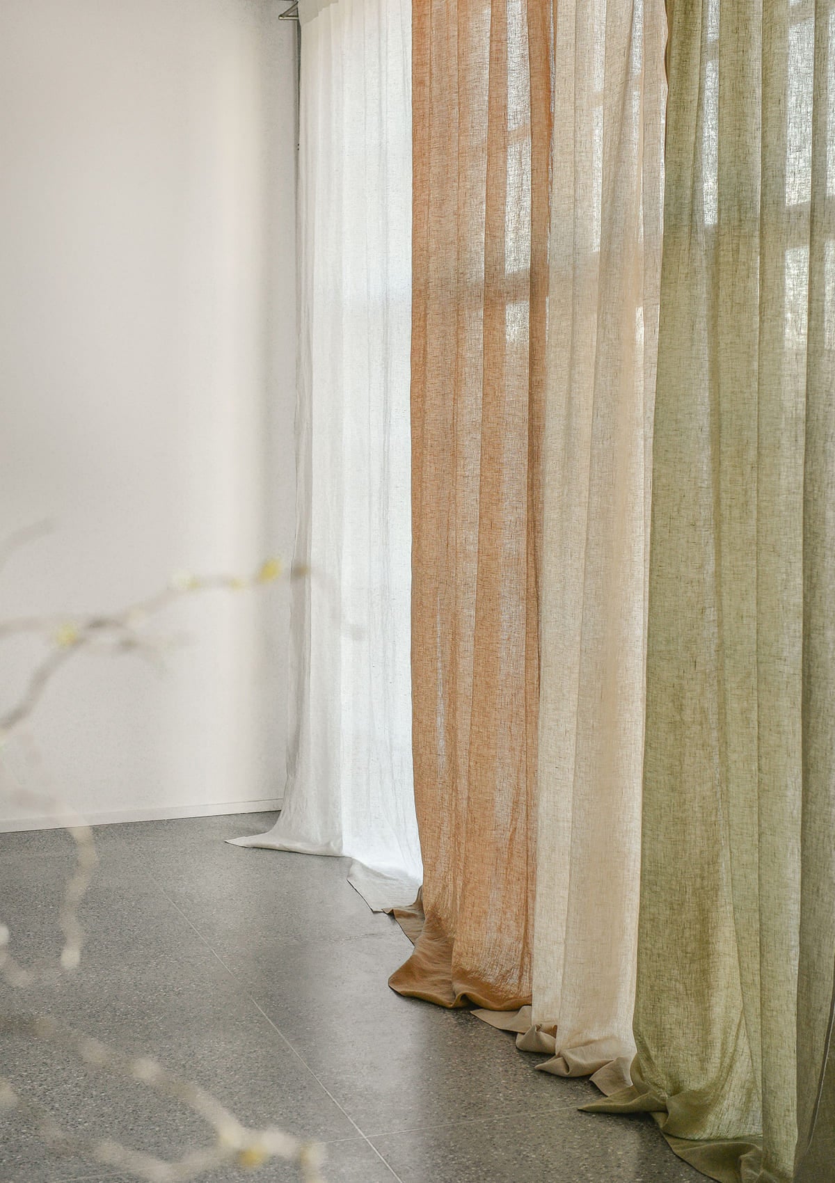 Linen Curtain Panel With Multi-functional Tape | April Notes